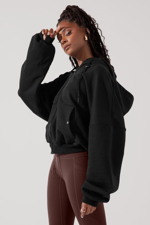 Zip Cloud Hoodie - Black – POPFLEX®