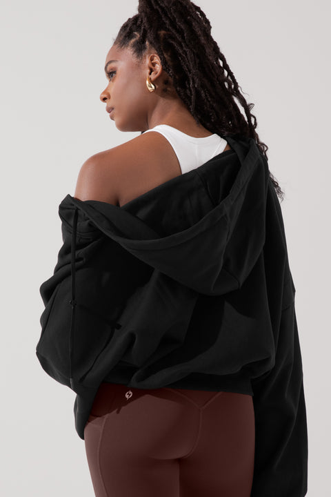 Zip Cloud Hoodie - Black – POPFLEX®