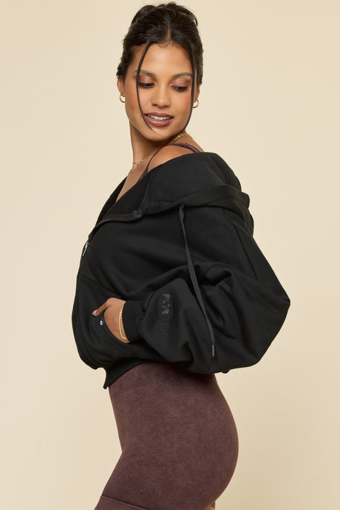 Zip Cloud Hoodie - Black – POPFLEX®