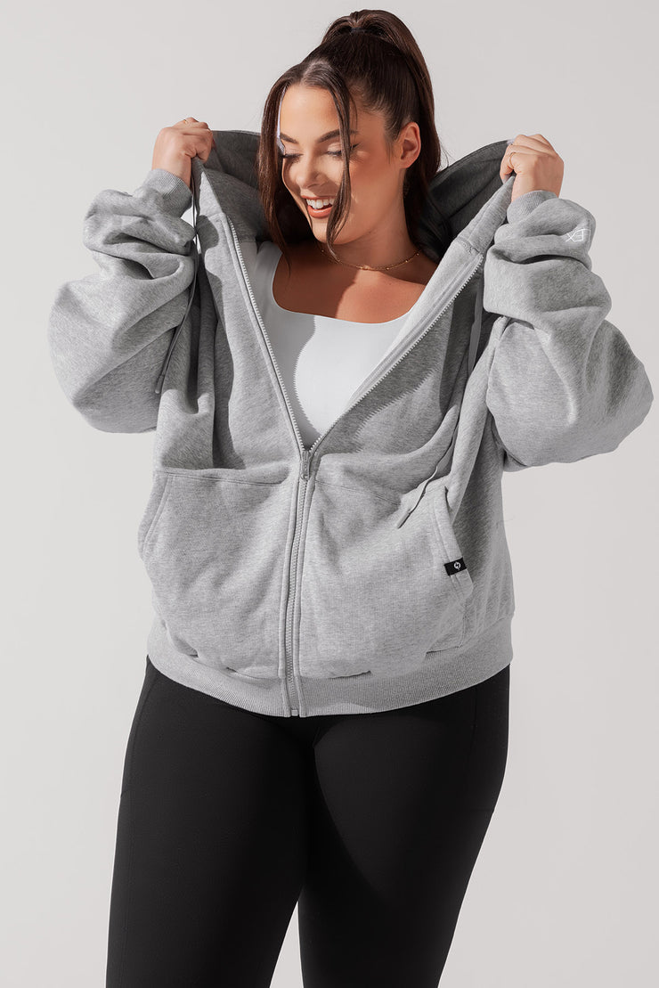 Zip Cloud Hoodie - Heather Grey – POPFLEX®