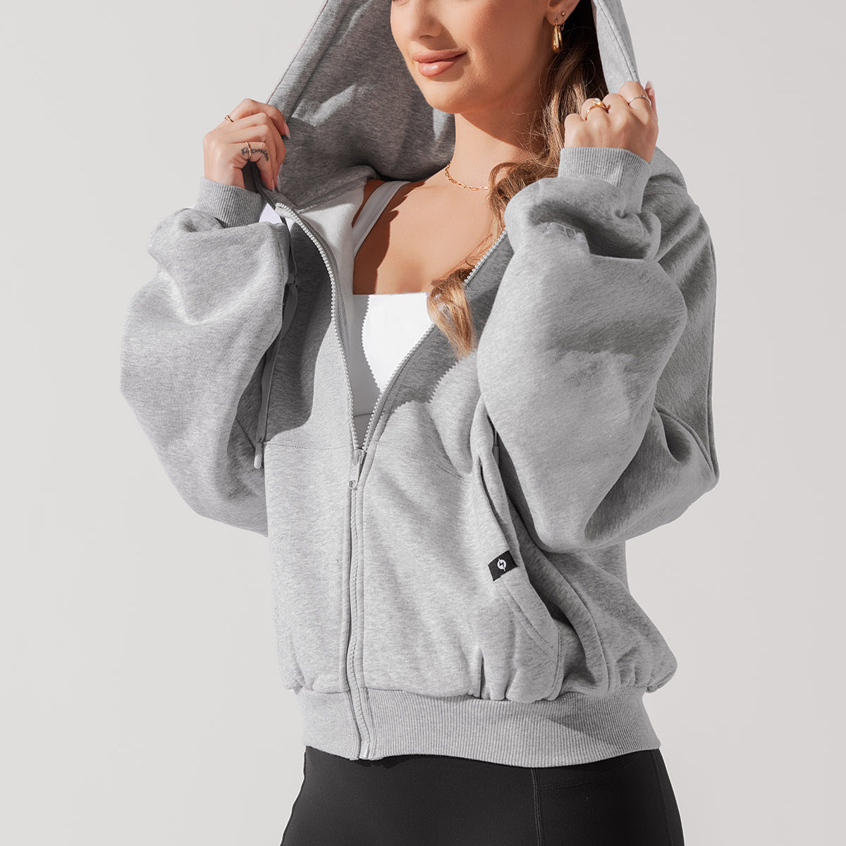 Zip Cloud Hoodie - Heather Grey – POPFLEX®