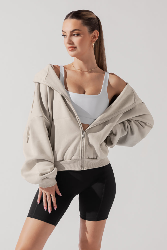 Zip Cloud Hoodie - Seashell – POPFLEX®