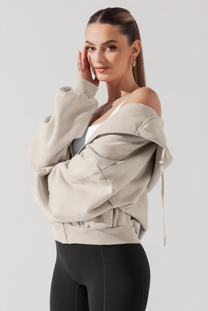 Zip Cloud Hoodie - Seashell – POPFLEX®
