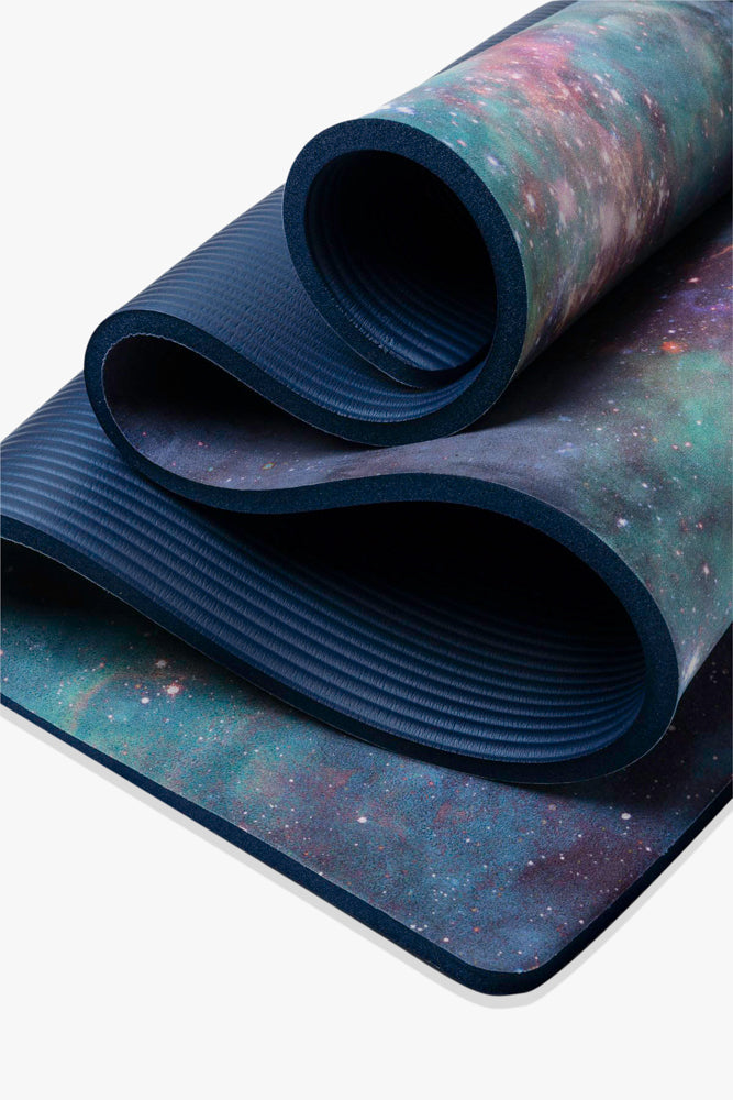 CloudCushion Vegan Suede Yoga Mat - Cool Cosmos 0.5" Thick Workout Mat ...